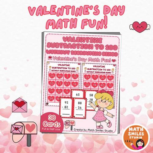 Valentine Subtraction to 100 Bingo (Without Regrouping) | Math Centers ...