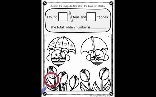 Spring Place Value Hidden Numbers by Hello Hybrid Teaching | TPT