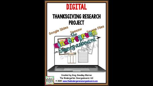 Digital Thanksgiving Research Project by Kindergarten Smorgasboard