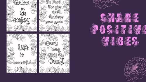 Share Positive Vibes- Swear Words Stress Relief Coloring Book | TPT