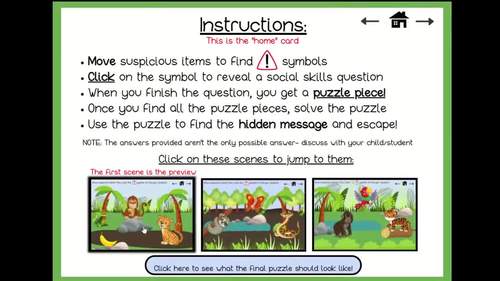 BOOM CARDS: Jungle Themed Social Skills Puzzle Escape Room! by Vivi ...