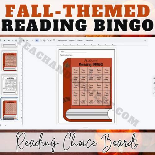 Monthly Reading BINGO Log, September October November Reading Log ...
