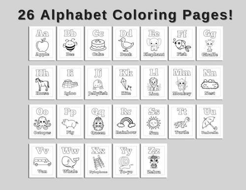 Alphabet Coloring Book | Printable | Preschool Activity by Digital OT Mom