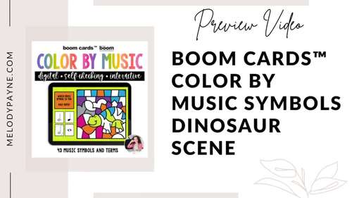 Color by Music Dinosaur BOOM™ Cards - 43 Music Symbols & Terms for ...