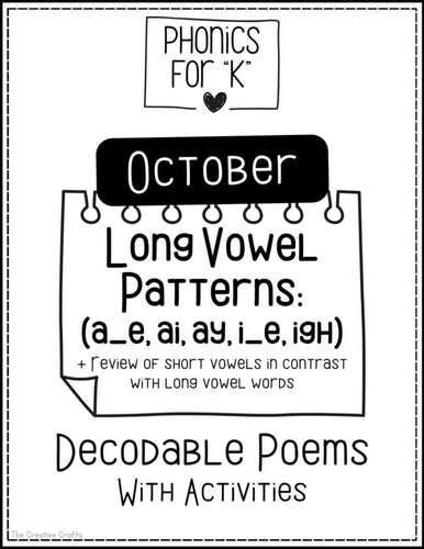 October Phonics Decodable Poems for 1st: Long Vowel Patterns, SoR aligned