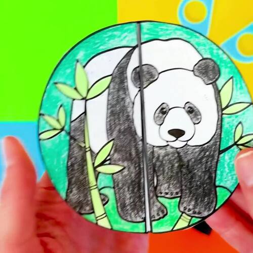 Life cycle of a giant panda mammal sequence and fold science bear craft ...