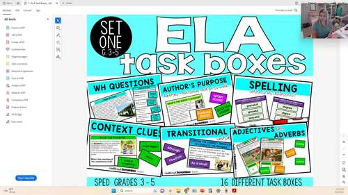 ELA Task Boxes: Set 1 (grades 3-5) by Chalkboard Superhero | TPT