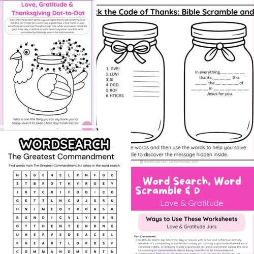 Christian Thanksgiving, Easter, Holy Week SEL ‘LOVE & KINDNESS’ Bundle 3