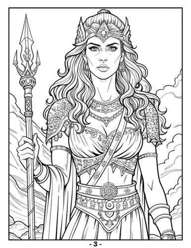 Amazons of Greek Mythology - Adult Coloring Pages: Fantasy Coloring for ...