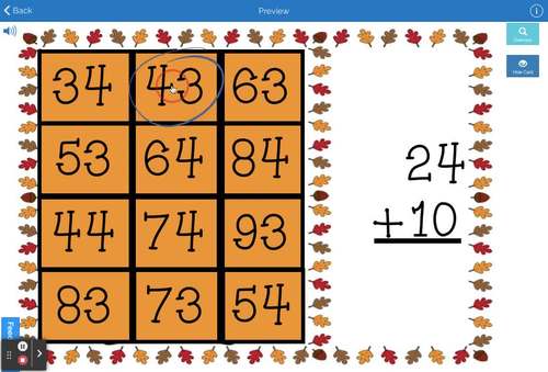 1st Grade Thanksgiving | Add Multiples of Ten | Picture Reveal | Boom