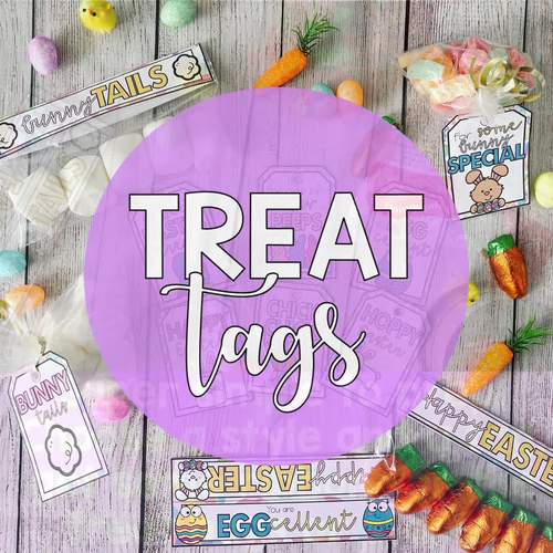 Easter Treat Tags Bunny Tails by A Teacher and her Cat | TPT