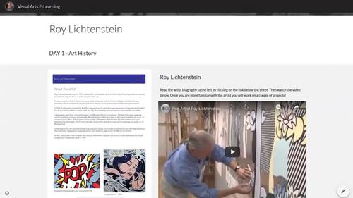 Visual Art Distance Learning Online - Roy Lichtenstein - One Week Unit