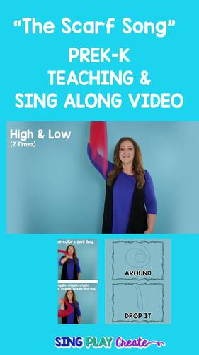 Scarf Movement Song Activity: "The Scarf Song" Preschool, K-2 Music ...