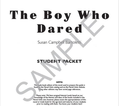 The Boy Who Dared Novel Units® Student Packet Novel Study | TPT
