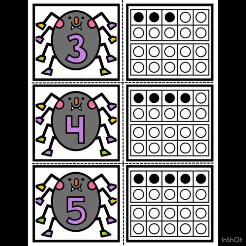 Halloween Spider Number Matching Cards (0–20) | Math Centers for K–1