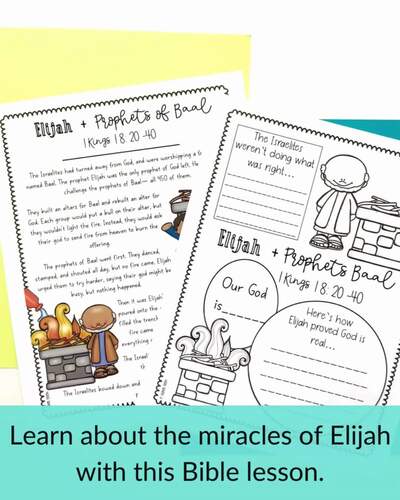 Elijah + the Prophets of Baal Interactive Bible Lesson with Printables ...