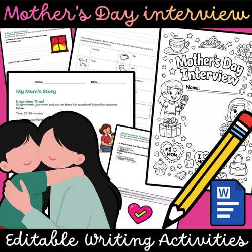 Mothers Day Interview Questions Kids | Questionnaire Survey Ask my Mom ...