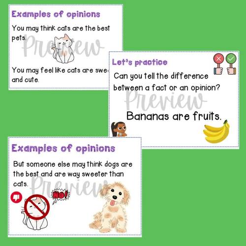 Fact and Opinion Bundle Presentation, Task Cards & Assessments Google ...