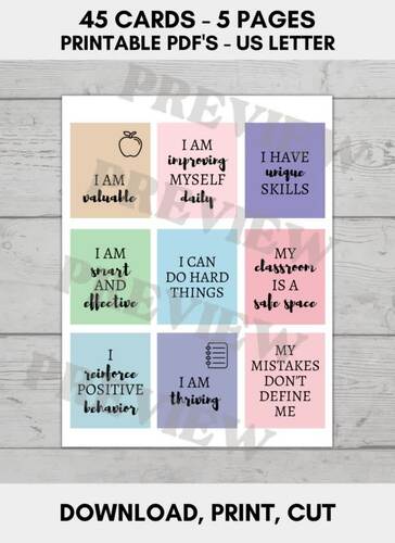 Teacher Affirmation Cards | Positive Words of Encouragement for Teachers