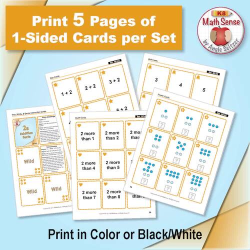 1s 2s 3s Addition Facts with Models: 3 Card Games & Activities | Number ...