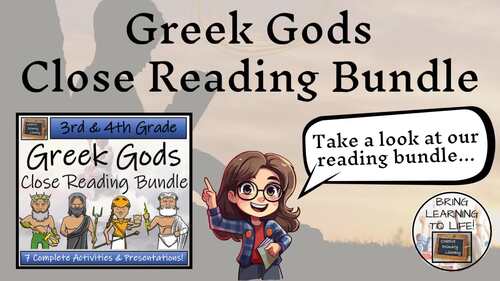 Gods of Ancient Greece Close Reading Activity Bundle | 3rd Grade & 4th ...