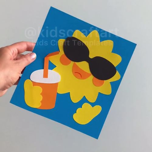 2D Shape Summer Sun Craft Sunglasses Crafts Kindergarten End of the ...