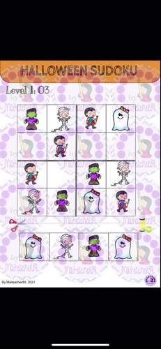 HALLOWEEN SUDOKU PUZZLE by maiteacher 89 MJA | TPT