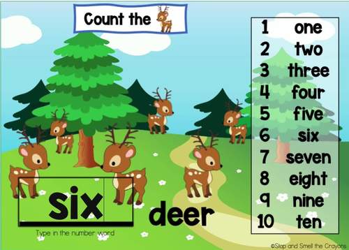 Boom Cards |Number Words One - Ten by Stop and Smell the Crayons