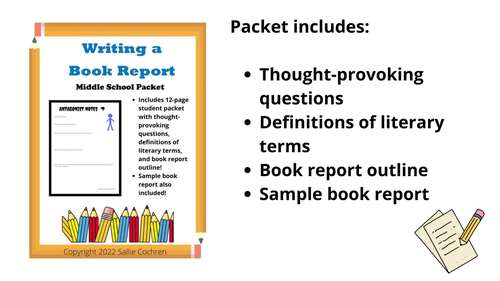 Writing a Book Report, Middle School Packet | TpT
