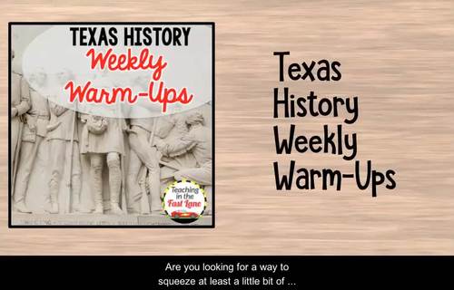 Texas History Morning Work- Daily TX History Spiral Review - Warm Up ...