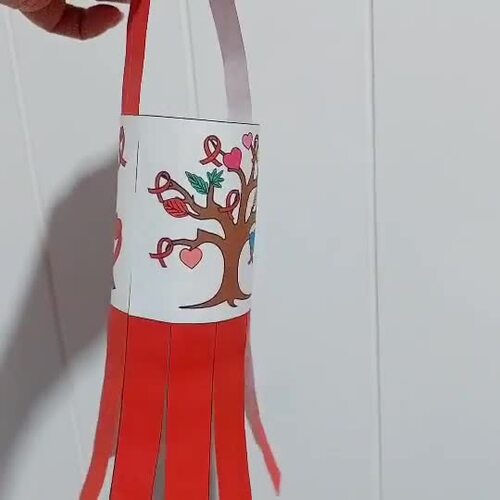 Red Ribbon week Craft Windsock /BE DRUG FREE Activities Coloring Pages