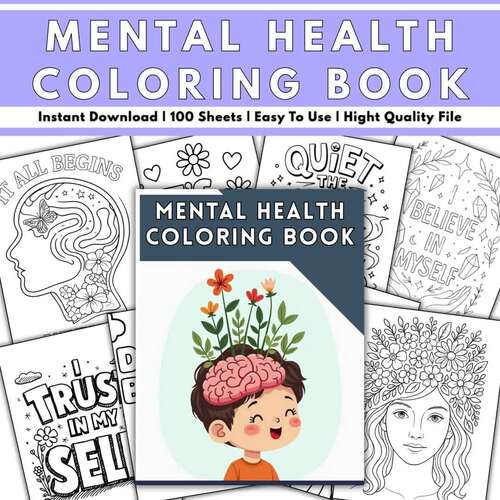 Mental Health Coloring Pages | Mindfulness & Positive Affirmations SEL ...