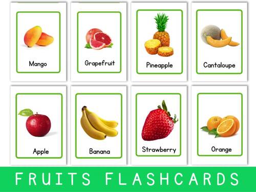 FRUITS FLASHCARDS (real pictures) | 40 Montessori Nomenclature Cards ...