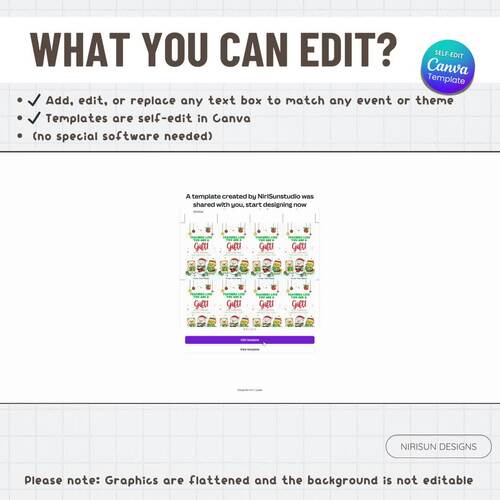 Teacher Christmas Gift Tags Editable Template | Printable Classroom ...
