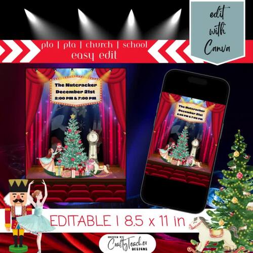 EDITABLE | Nutcracker | Play | Event | Drama | Holiday | Christmas ...