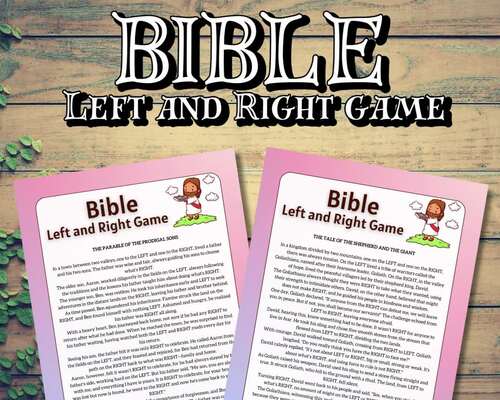 BIBLE LEFT RIGHT STORY PRINTABLE by The Game Room Party Games | TPT