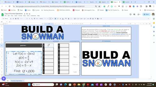 Function Operations Self-Checking Digital & Printable Winter Activity ...
