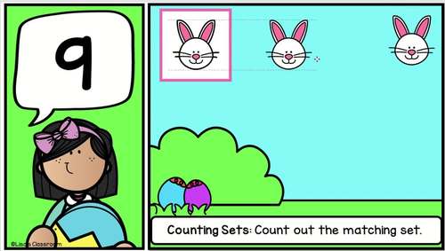 EASTER Theme Counting Sets - Distance Learning Google Slides Digital +PPT