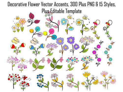 Flower Vector Clip Art 4, Decorative Clip Art, Flowers, Flower Accent ...