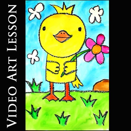 DUCKLING Easy Spring Activity Directed Drawing & Painting a DUCK Art ...