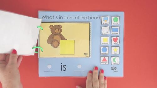 IN FRONT Interactive Book and Simplified Sentence, Shapes, Autism, Speech