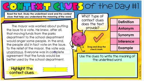 Context Clues of the Day | Context Clues Practice with Google Slides™