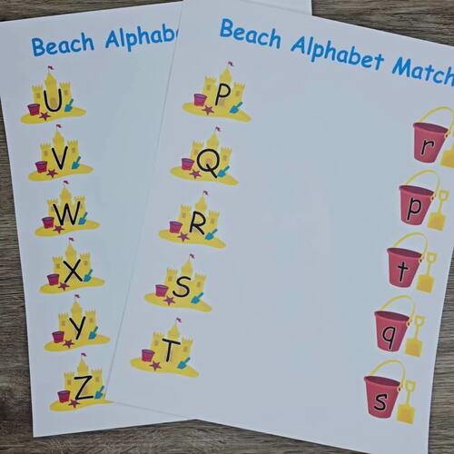 Beach ABC Letter Match by HH Fun and Learning | TPT