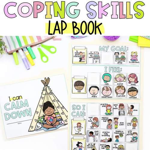 Calm Down, Self-Regulation, Coping Skills Lap Book Counseling & Calm ...