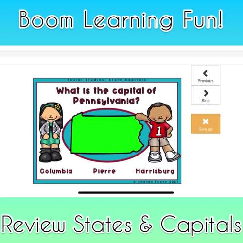 United States Capitals Boom by The Gaming Classroom | TpT