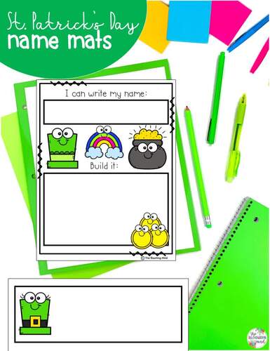 St. Patrick's Day Name Writing Practice | March Name Mats by The ...