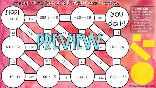 Integer Operations | Maze Activity BUNDLE | Digital & Print Versions