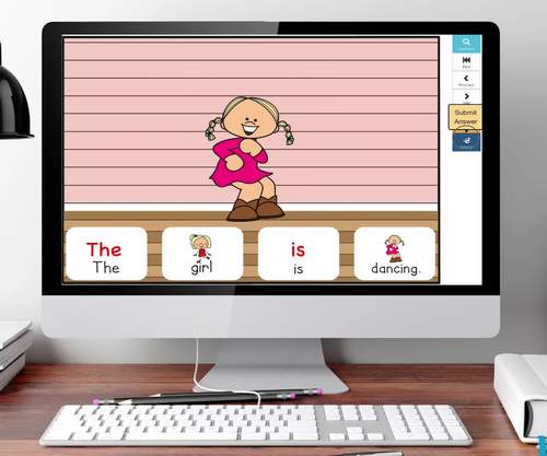 Sentence Scrambles with Action Verbs BOOM CARDS Build a Sentence Symbol ...