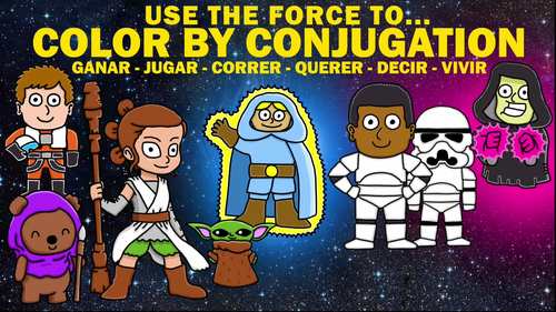 Use the Force to COLOR BY CONJUGATION 2 – EDITABLE MAGIC PDF! | TPT