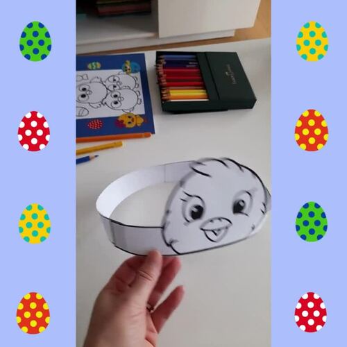 Chick paper crown, Easter craft activity, Chick headband, Easter paper ...